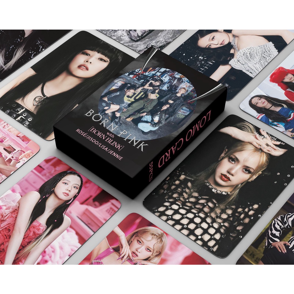 SUSI-55pcs/set KPOP BLACKPINK BORN PINK Shut Down LOMO Card Photocards ...