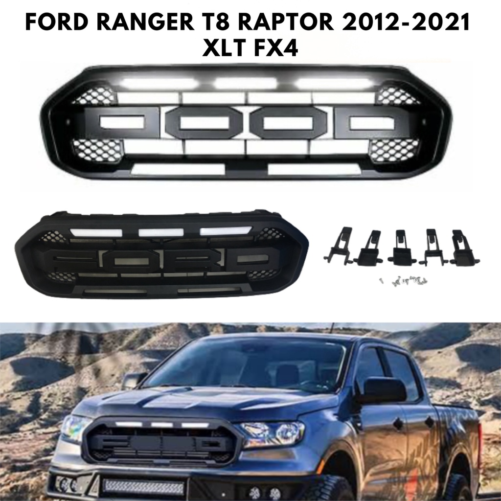 CPAO Car Front Grill for Ford Ranger T8/Raptor 2012-2021 XLT XLS FX4 ...