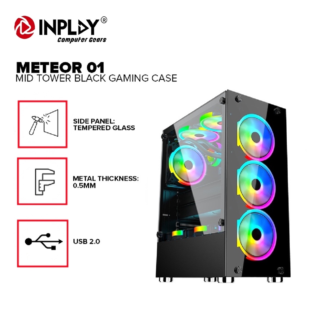 INPLAY Meteor 01/meteor 03 Desktop Computer gaming case cpu case ...