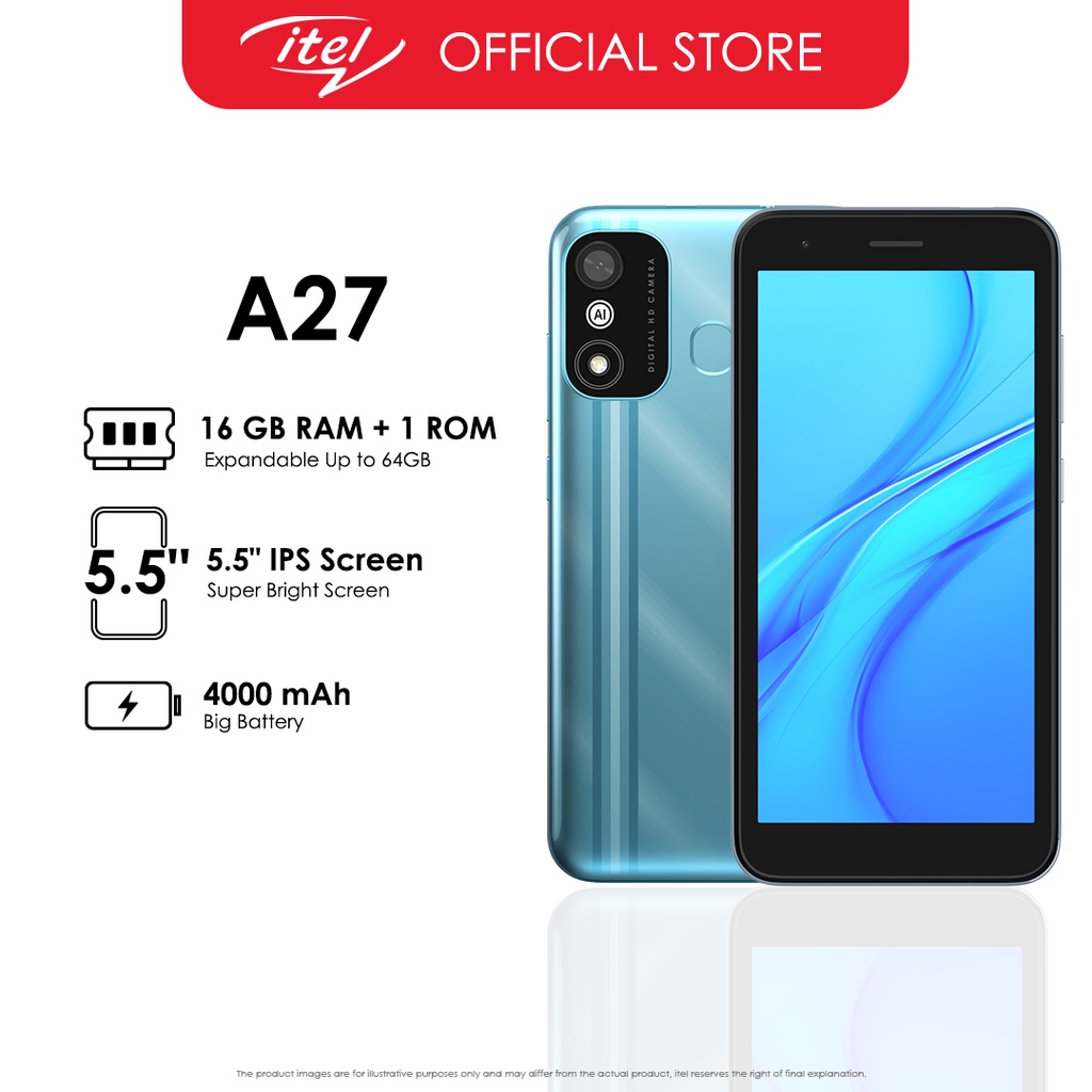 itel A27 w/ Fingerprint and Face Unlock (1GB/16GB) | Shopee Philippines