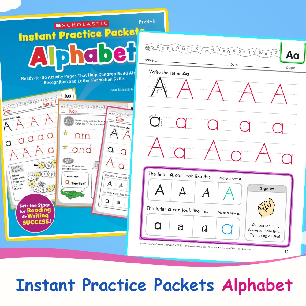 ~Instant Practice Packet Alphabet Pre K Learning Writing Phonics ...