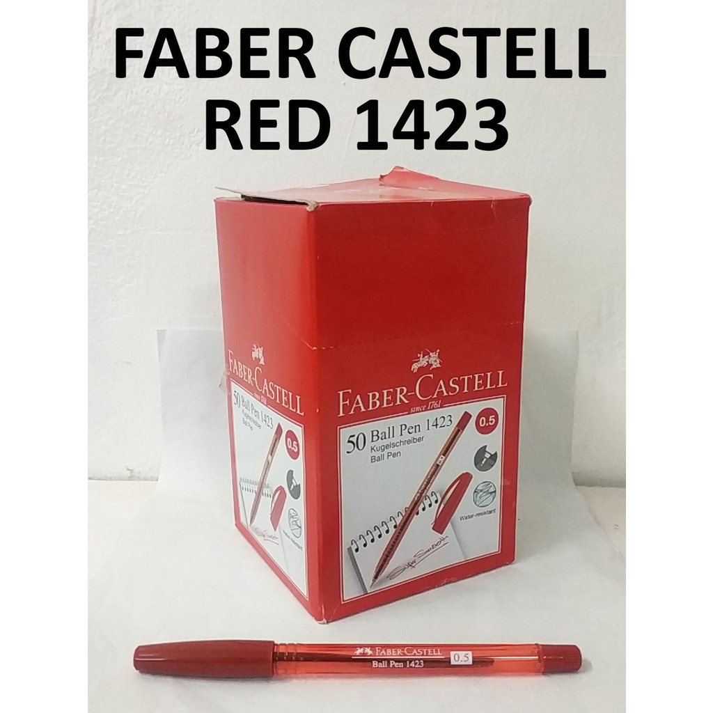 FABER CASTELL BALL PEN NO. 1423 RED 0.5MM BALLPEN ( PRICE PER PIECE