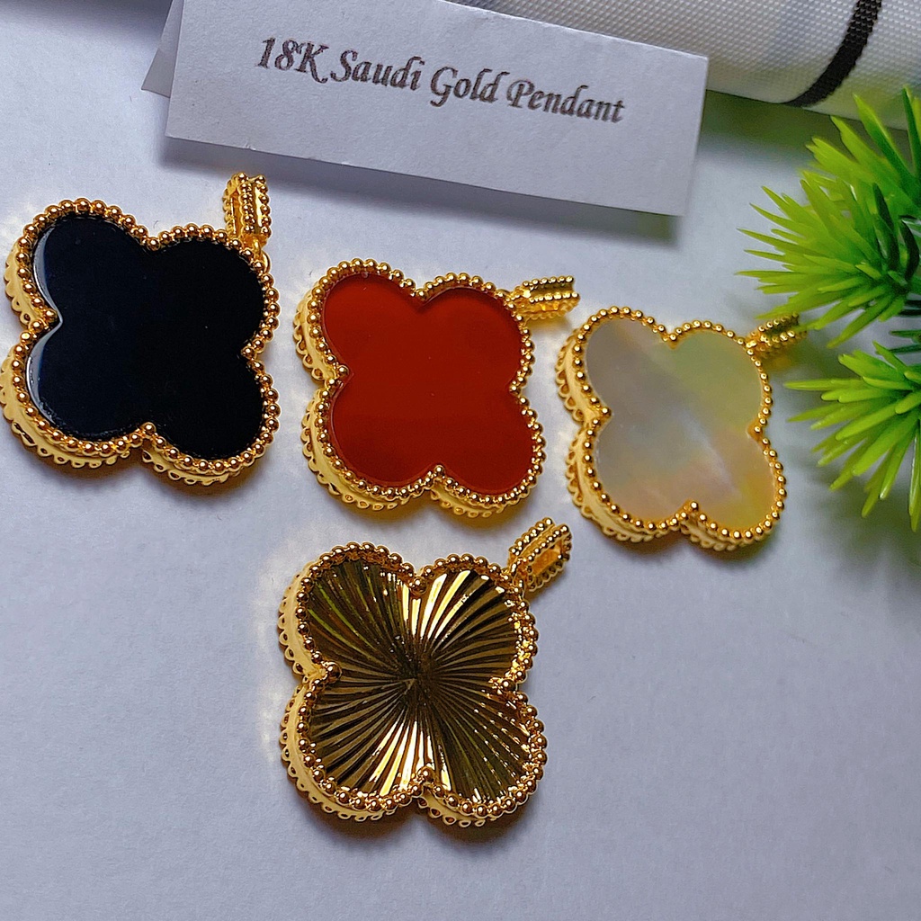 VCA 20MM REVERSIBLE PENDANT 18K SAUDI GOLD | Shopee Philippines