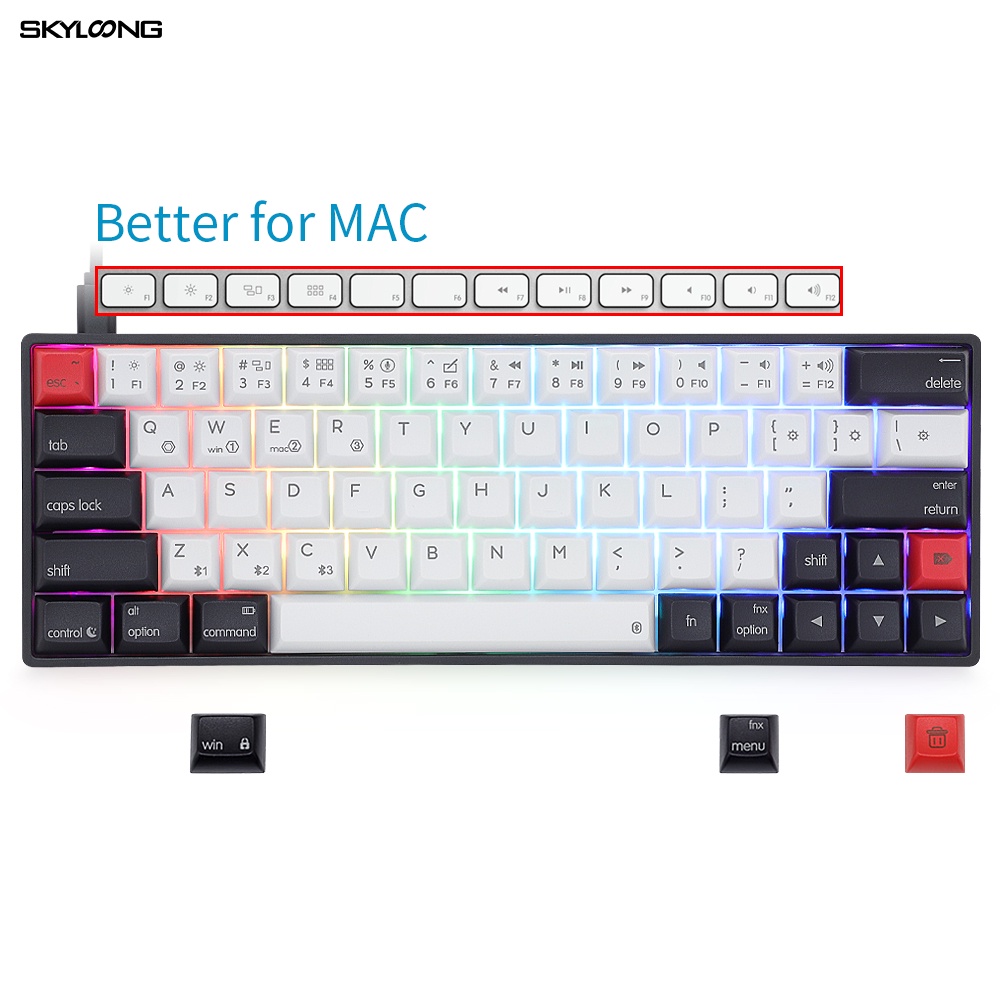 Skyloong AK64 / AK64S bluetooth wireless mechanical keyboard / USB ...