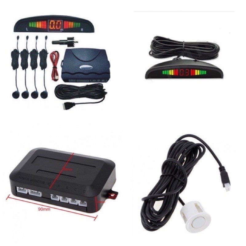 Car Reversing Radar Accurate 4 Crescent Buzzer LED Display Universal ...