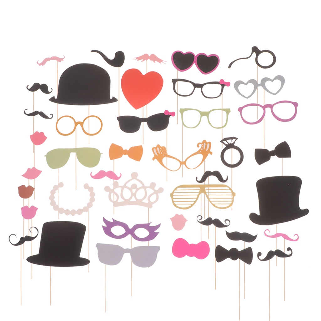 44pcs Shooting Props Photobooth Props and Masks Selfie Party Supplies ...