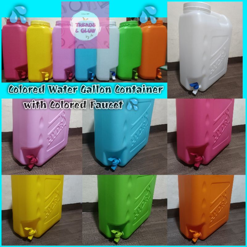 COLORED WATER GALLON WITH COLORED FAUCET/GRIPO - PULL UP | Shopee ...