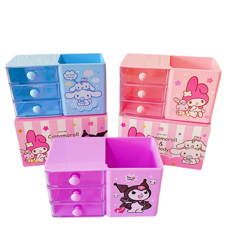 Sanrioed My Melody Cinnamoroll Kuromi Anime Storage Box Kawaii Pen ...