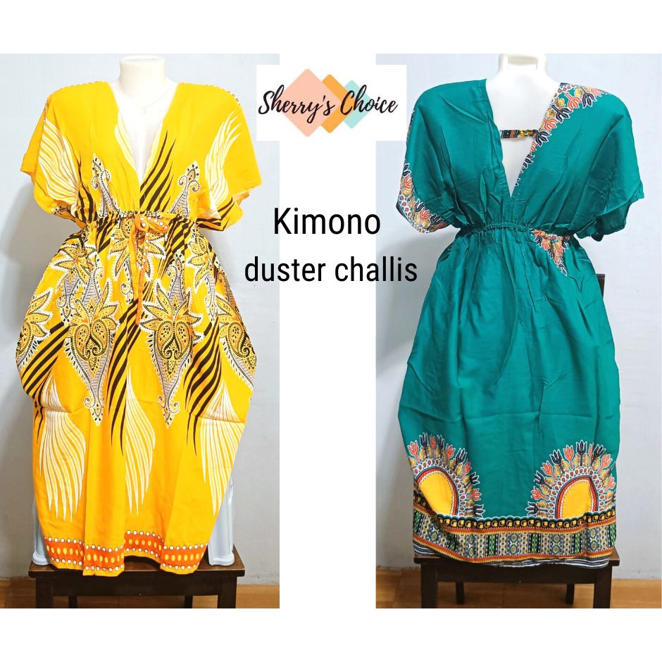 Kimono challis Bangkok duster dress damit pambahay pambuntis | Shopee ...