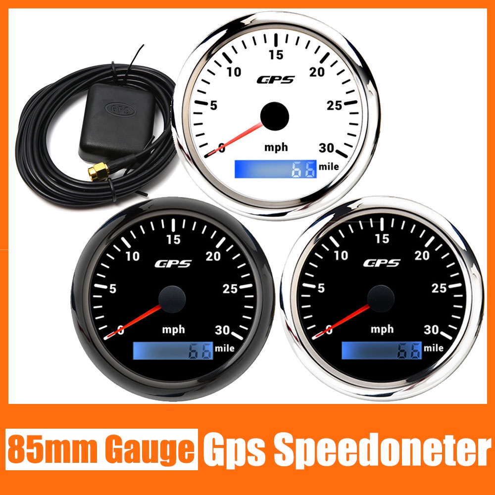 Universal Speed Meter Odometer Gauge Motorcycle 85mm GPS Speedometer ...
