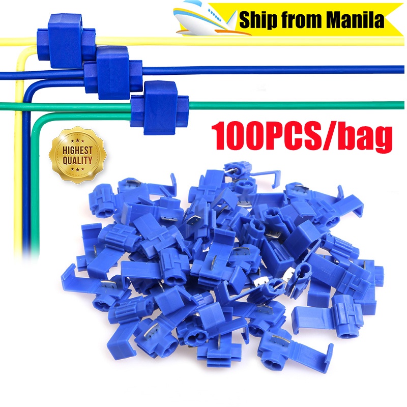 100PCS Quick Splice Lock Wire terminals Crimp Electrical Cable connectors 18-14 AWG Wire ...