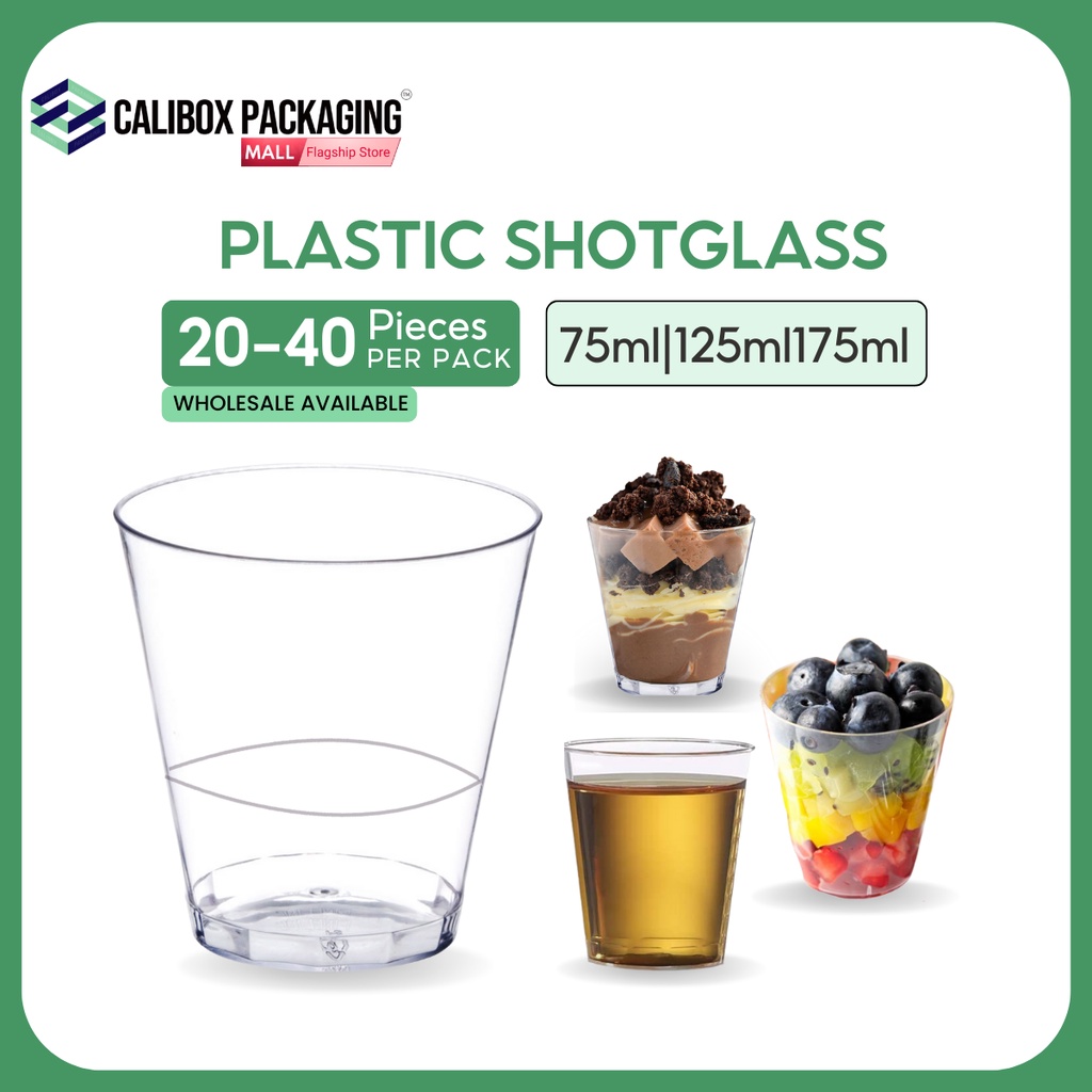 Calibox [20-40pcs] Disposable Plastic Shot Glass, Shotglass, Dessert ...