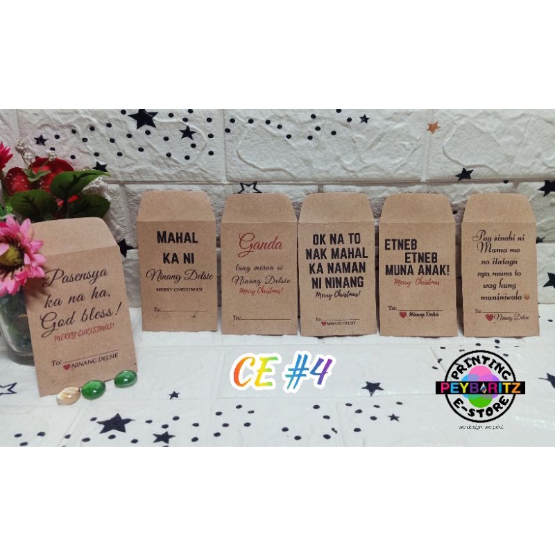 CE #4 BLACK PRINT CHRISTMAS ANGPAO (TAGALOG, WITTY, FUNNY) CUSTOMIZED ...