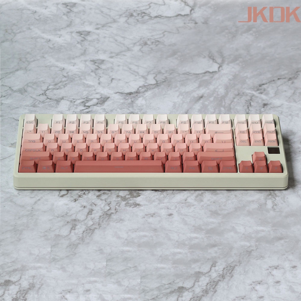 【JKDK】Blush theme PBT keycap gradient OEM profile font through light font backlighting | Shopee ...
