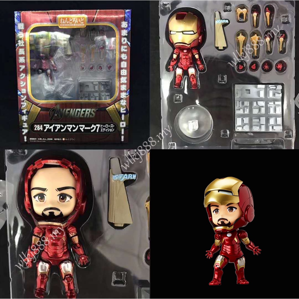 Nendoroid Iron Man 284 Mar7 Marvel Avengers Action Figure Toys Model ...