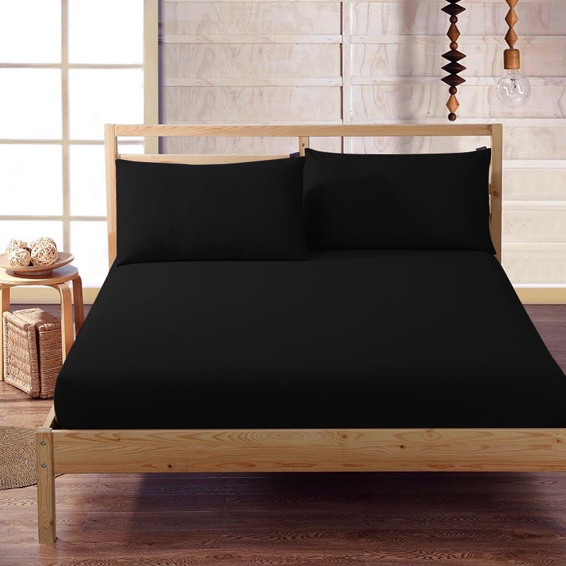 JMD 3in1 Queen Plain Fitted Bedsheet Hotel Quality Garterized Bed Sheet ...