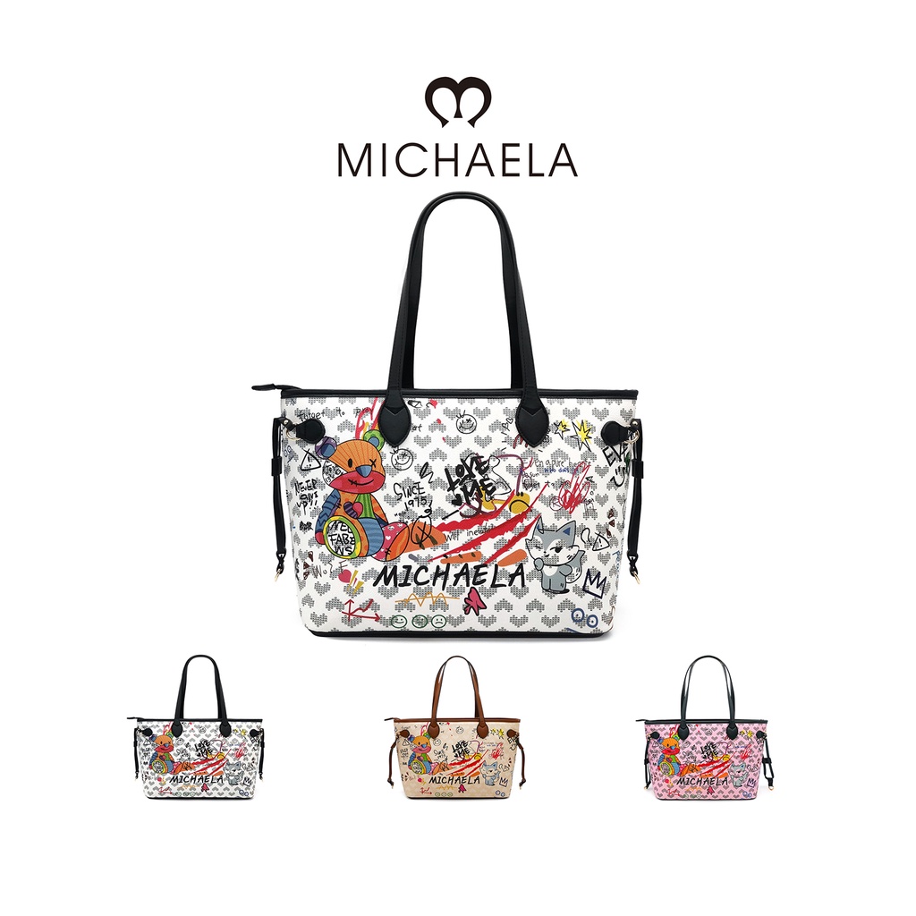 MICHAELA Extra Large Tote Bag for Women Bear Graffiti Aesthetic School ...