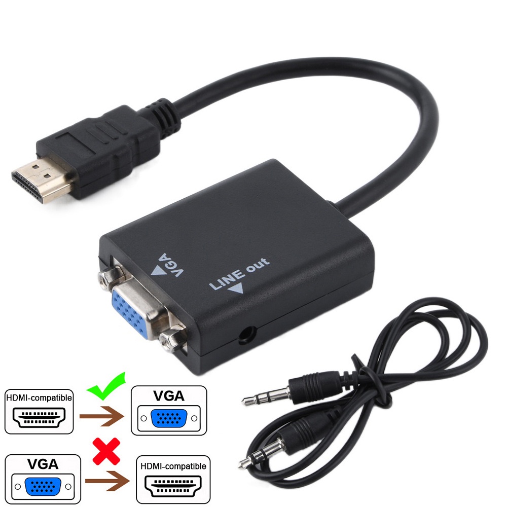 HDMI-compatible to VGA Adapter Cable for PS4 1080P Adaptor Computer ...
