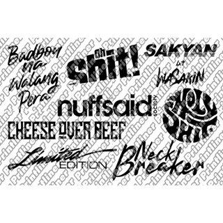 STICKER DECALS FOR MOTORCYCLE V2 OH SHIT,NUFFSAID,FIVE SIX MAFIA,CHEESE ...