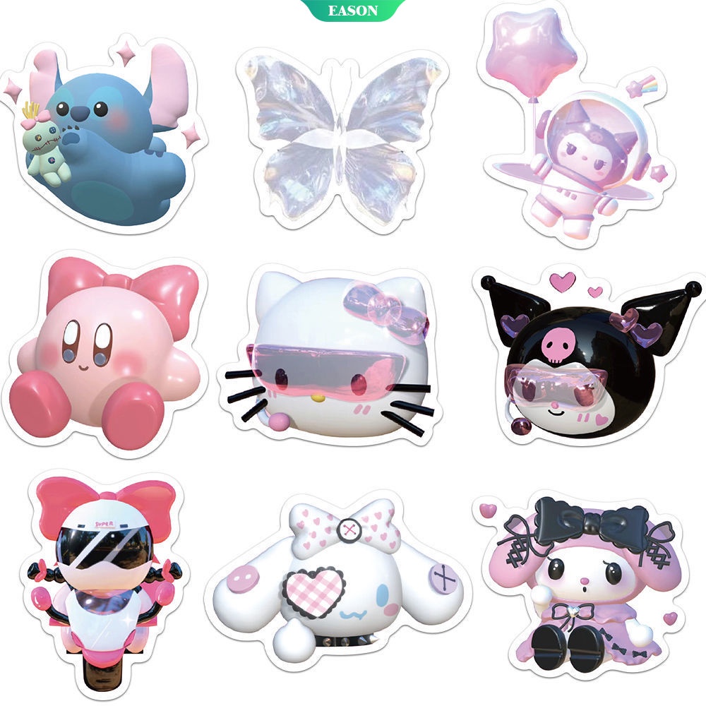 50Pcs Japan Kawaii Sanrio HelloKitty Kuromi 3D Stickers MyMelody ...
