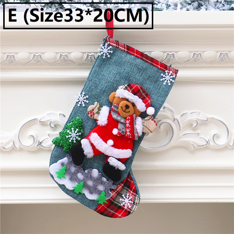 New Year Christmas Stocking Sack Xmas Gift Candy Bag Christmas ...