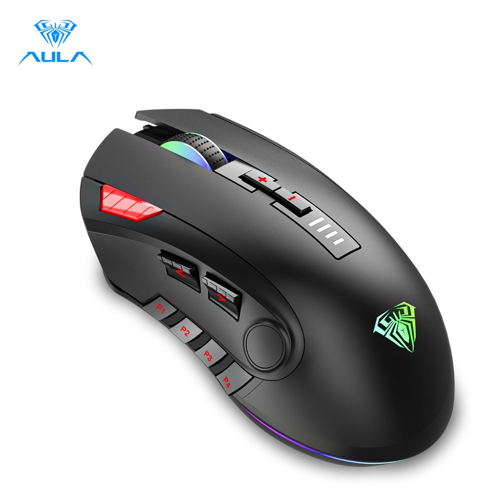 AULA H512 Gaming Mouse 6 Programmable Side Buttons Colorful Lighting ...