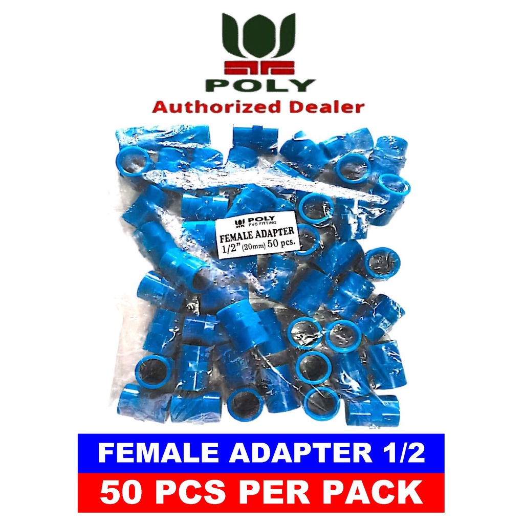 POLY BLUE FEMALE ADAPTER 1/2 (SOLD PER PACK) 50 PCS | Shopee Philippines