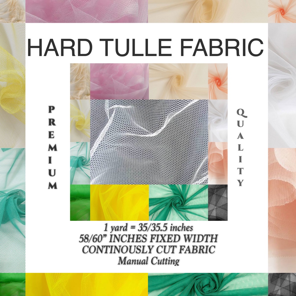 Hard Tulle Fabric ( 35/35.5 Inches Per Yard ) (59/60" Fixed Width ...