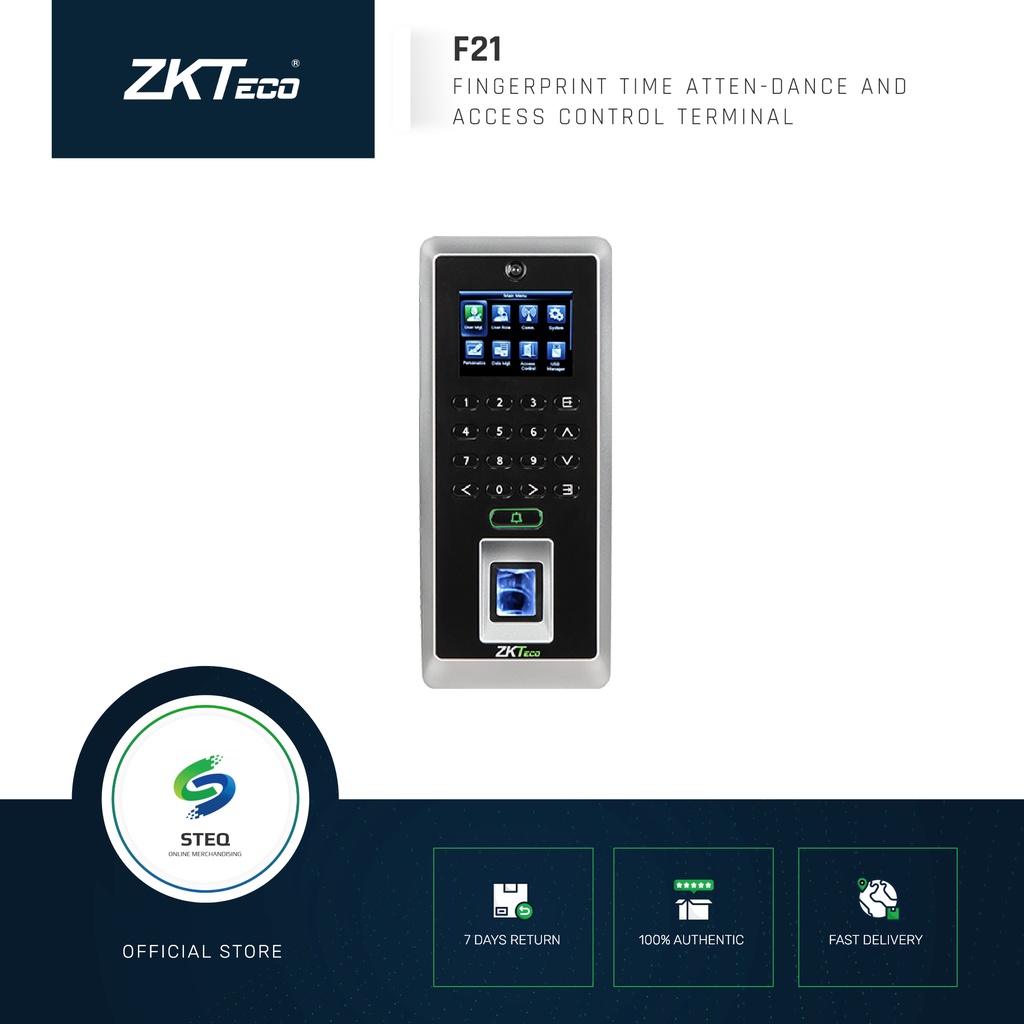 ZKTeco F21/ID Digital Biometric Fingerprint Terminal IP time attendance ...