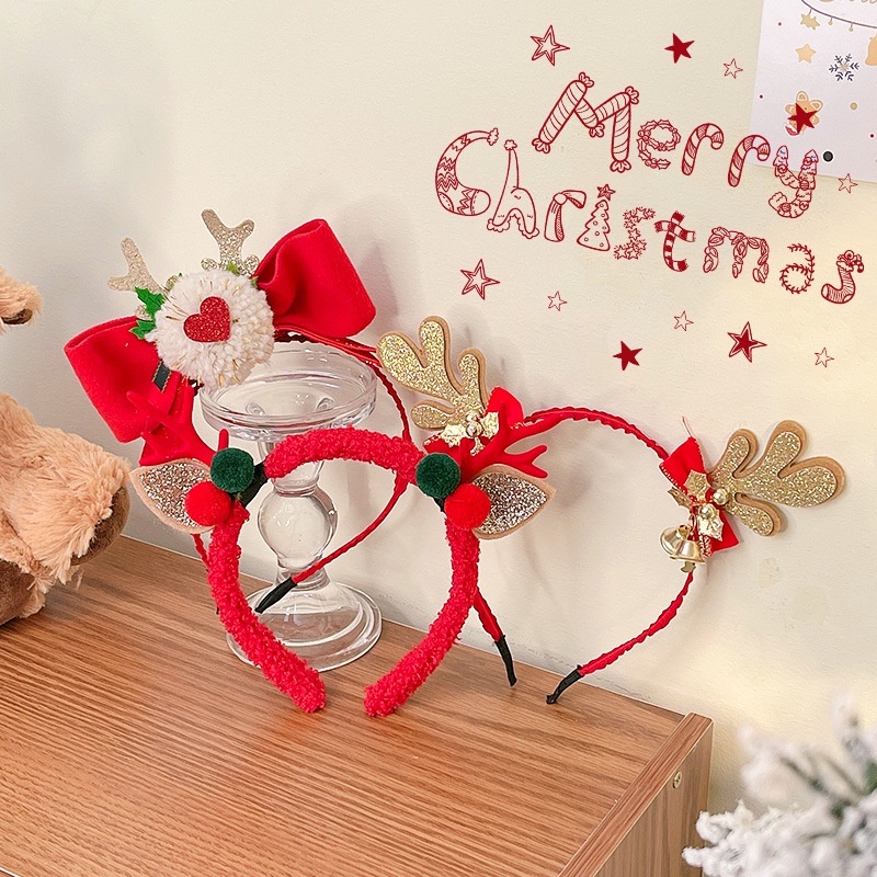 Christmas Headwear Antlers Headband Holiday Dress Up Large Elk cos ...