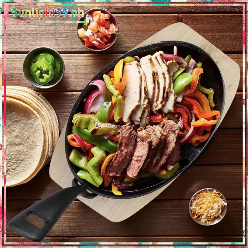 Cast iron sizzling plate non stick sizzling plate set oval sizzling ...