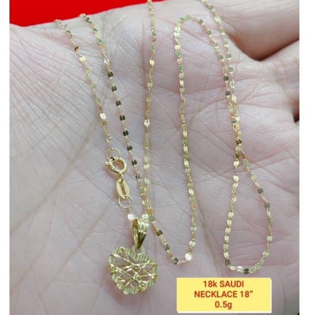 COD PAWNABLE 18K SAUDI GOLD NECKLACE W/ PENDANT | Shopee Philippines