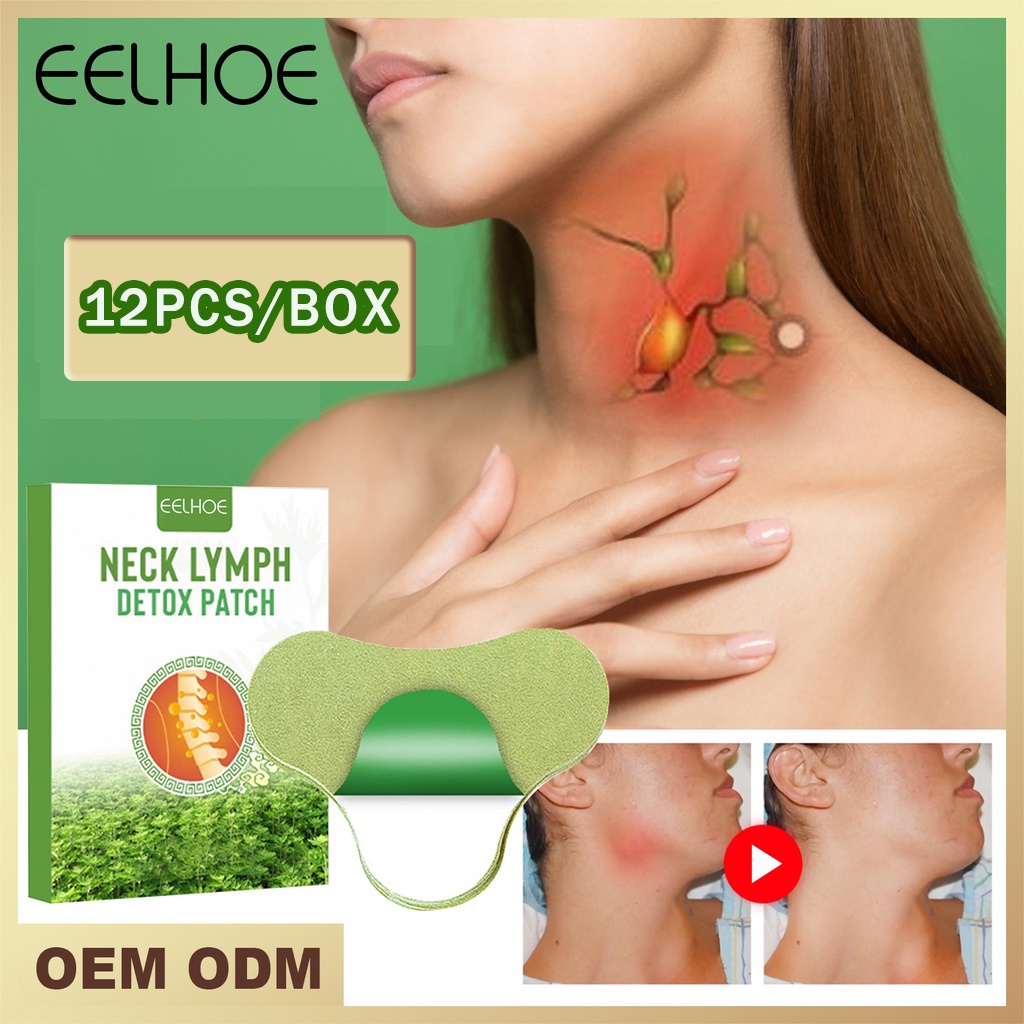 EELHOE Neck Lymph Detox Patch Pain Relief Natural Herbal Health Stickers Neck Care Dredge Lymph ...
