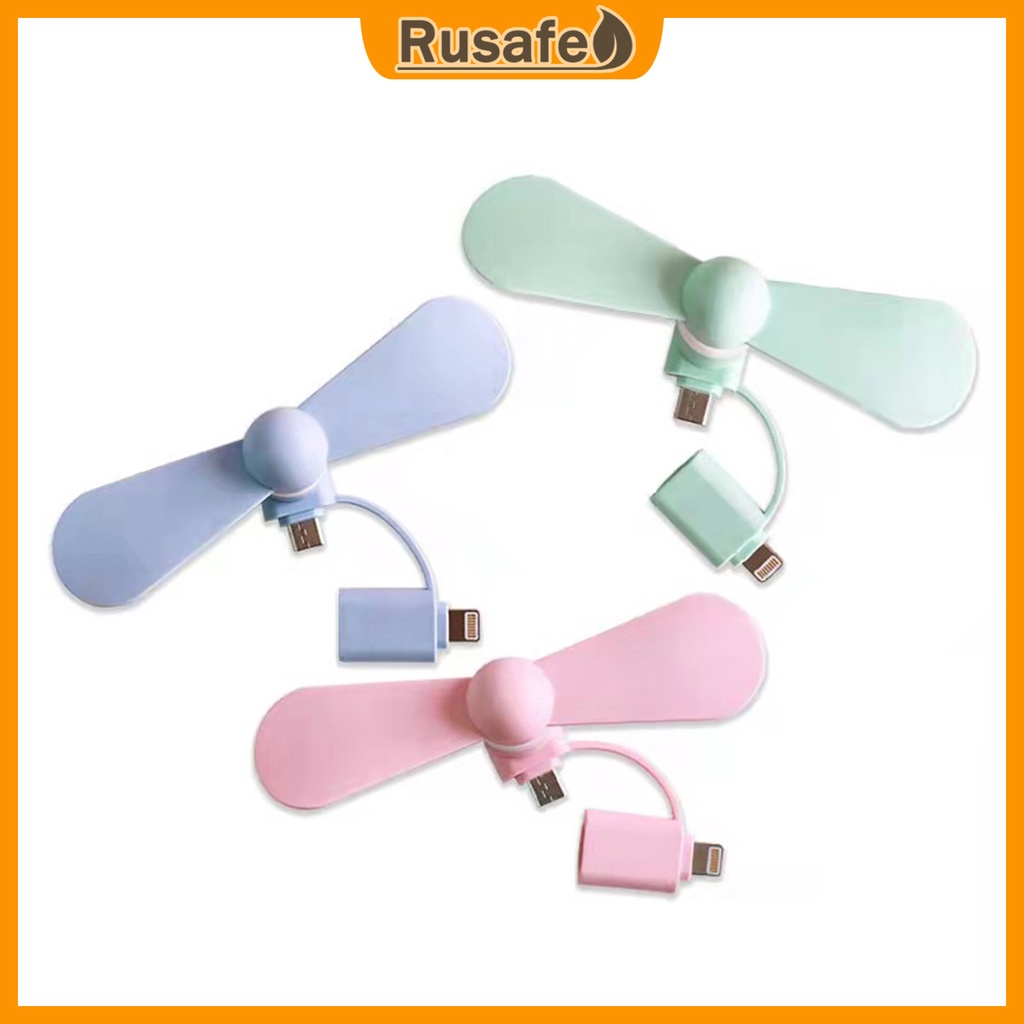 USB Small Fan Android Type-c Phone Fan Portable Small Fan in-Line Dual ...