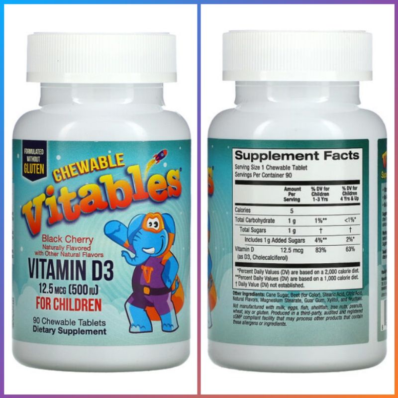 MEGA SALE!!! Vitables, 90 Chewable Vegetarian Tabs for Children Vitamin D3 expiry NOVEMBER 2024 ...