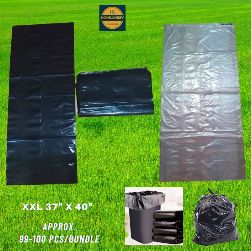 XXL/XXXL 100 pcs Black/Clear Trash Bag Plastic Garbage Bags | Shopee ...