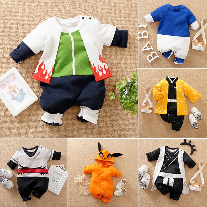 Anime Baby Romper Demon Slayer Long Sleeve Sasuke Uzumaki Jumpsuit Baby ...