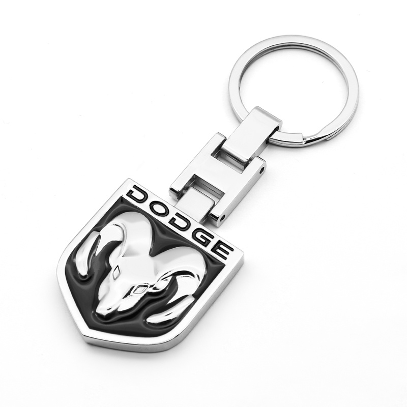 Car Metal Double Sided 3D Logo Keychain Car Accessories For Dodge ...