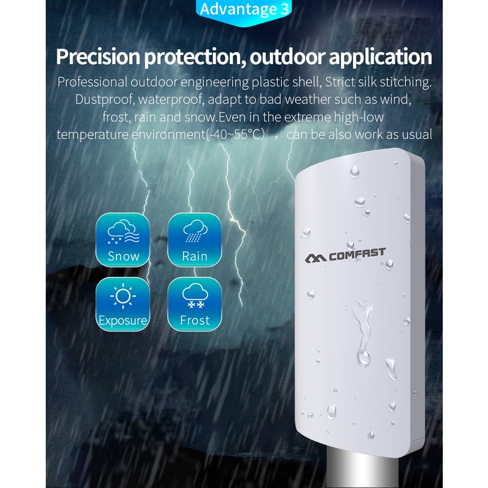 2pcs / set 3km Comfast CF-E113A High Power Outdoor Wifi Repeater 5GHz ...