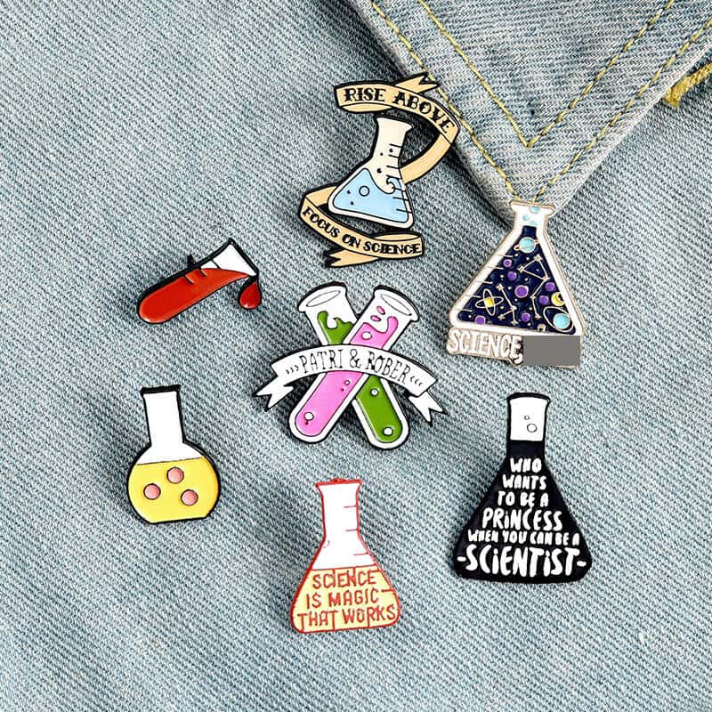 Magic Science Enamel Pin Scientist Brooch Badges Clothes Lapel Pin ...