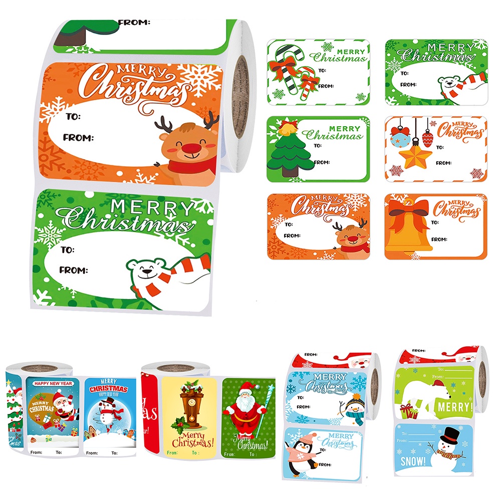 250pcs Merry Christmas Gift tags Stickers Kraft Paper Handwritten Name ...