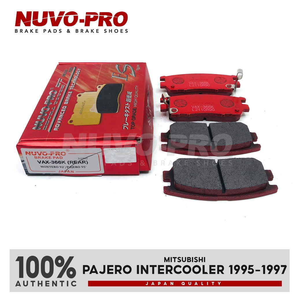 Nuvo-Pro Brake Pad Rear Mitsubishi Pajero 1992-2003 VAX-366K SET ...