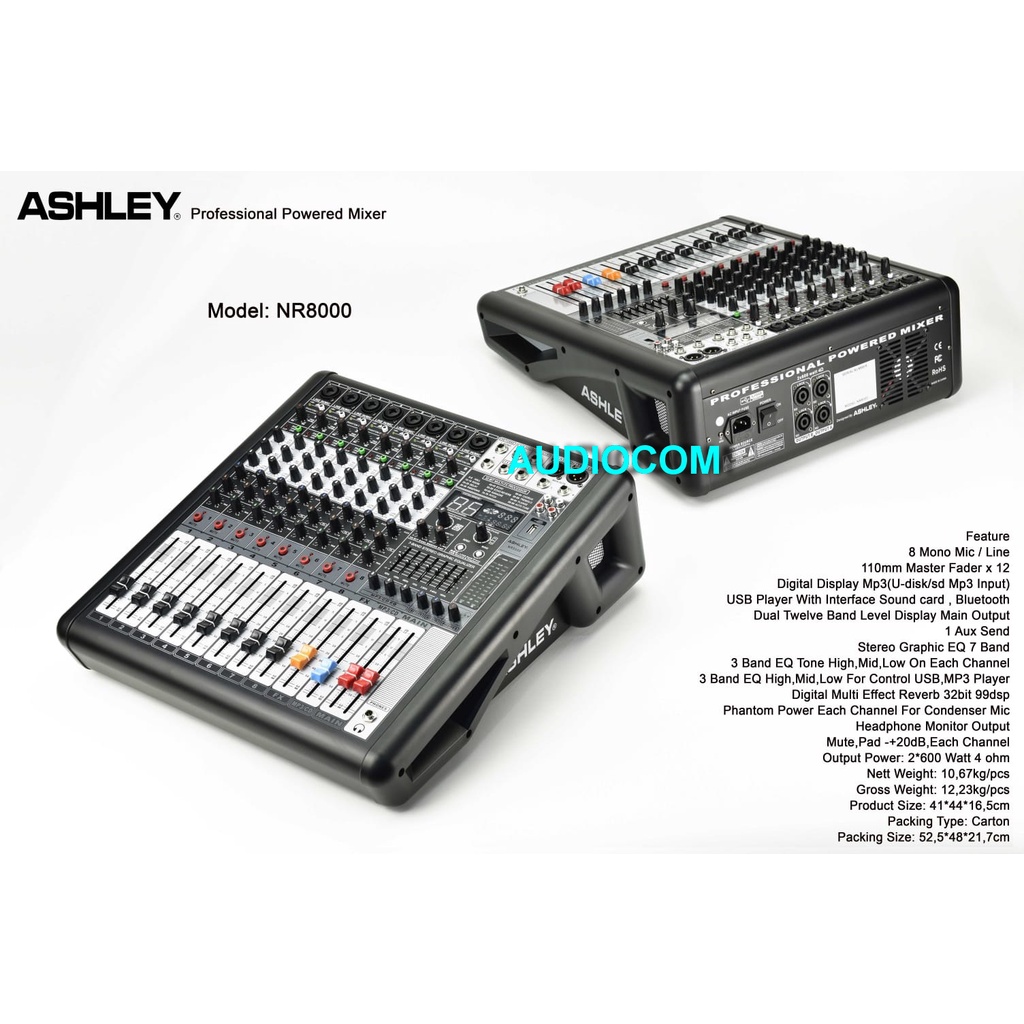 Power Mixer Audio ASHLEY NR8000/NR 8000 8 Channel ORIGINAL | Shopee ...
