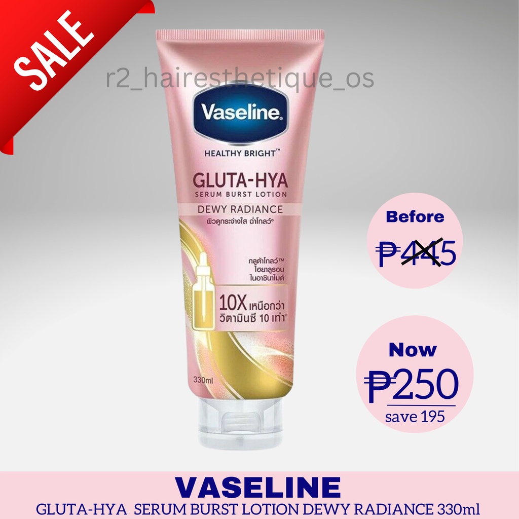 (ORIGINAL ) VASELINE GLUTA HYA SERUM BURST LOTION DEWY RADIENCE 330ML ...