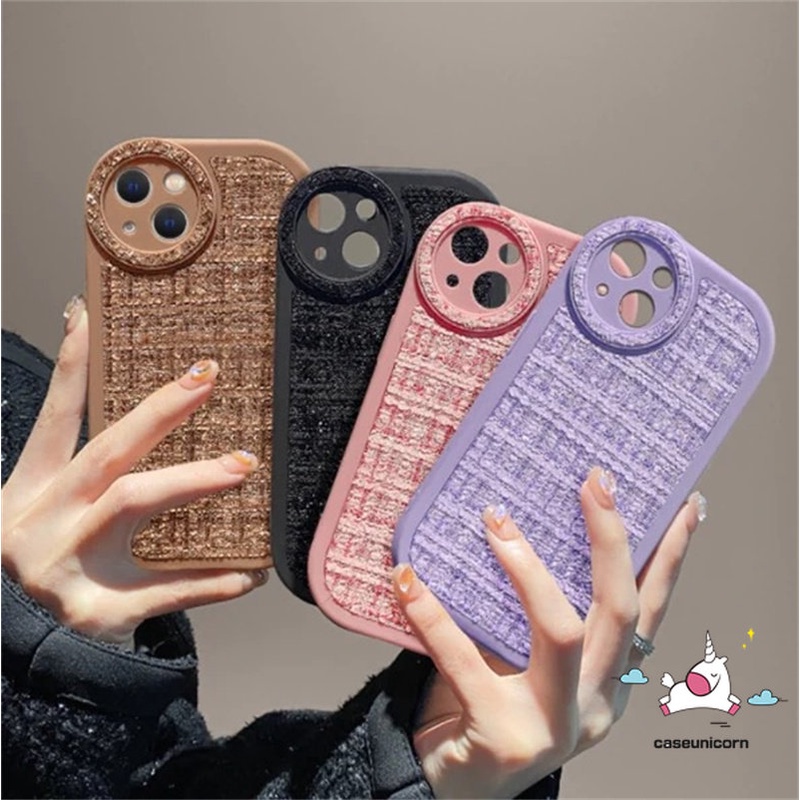 Luxury Leather Skin Feel Woven Texture Shockproof Case Compatible for ...