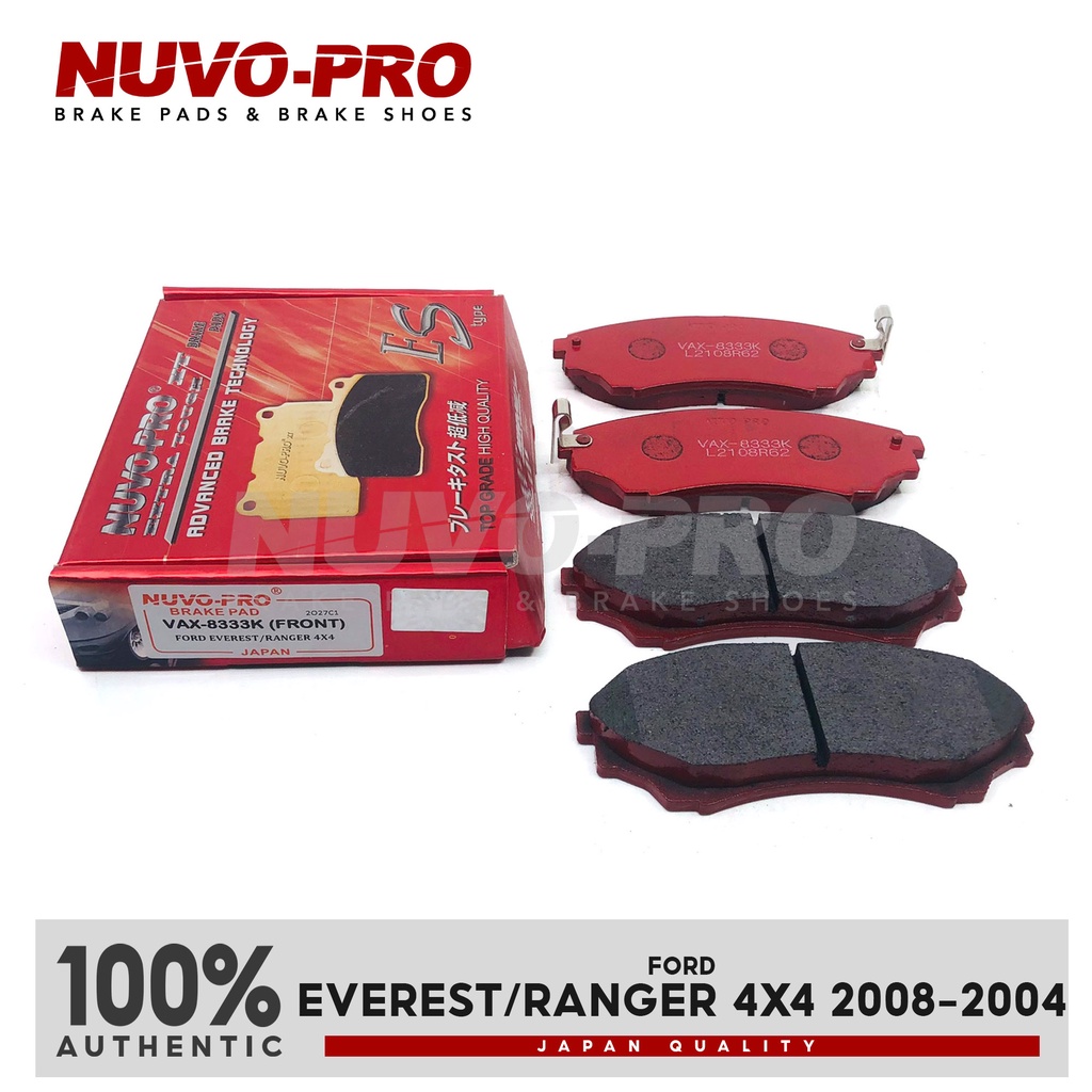 Nuvo-Pro Brake Pad Front Ford Everest / Ranger 4x4 2003-2014 VAX-8333K ...