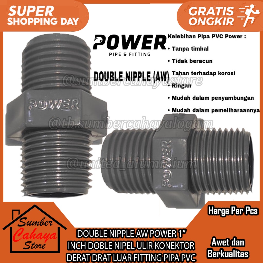 DOUBLE NYLON 1INCH AW POWER DOUBLE THREAD CONNECTOR OUTER DRAT ...