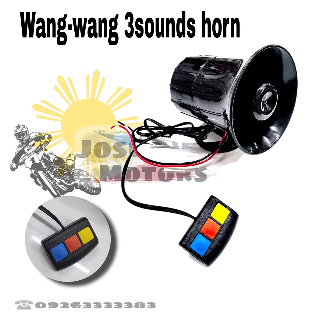 Motorcycle Wang wang 3 sound horn UNIVERSAL | Shopee Philippines
