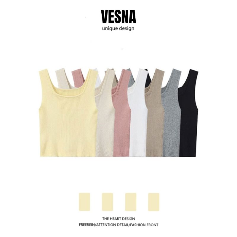 【Ready stock】tank top korean sando for women | Fashion Knitted Ribbed ...