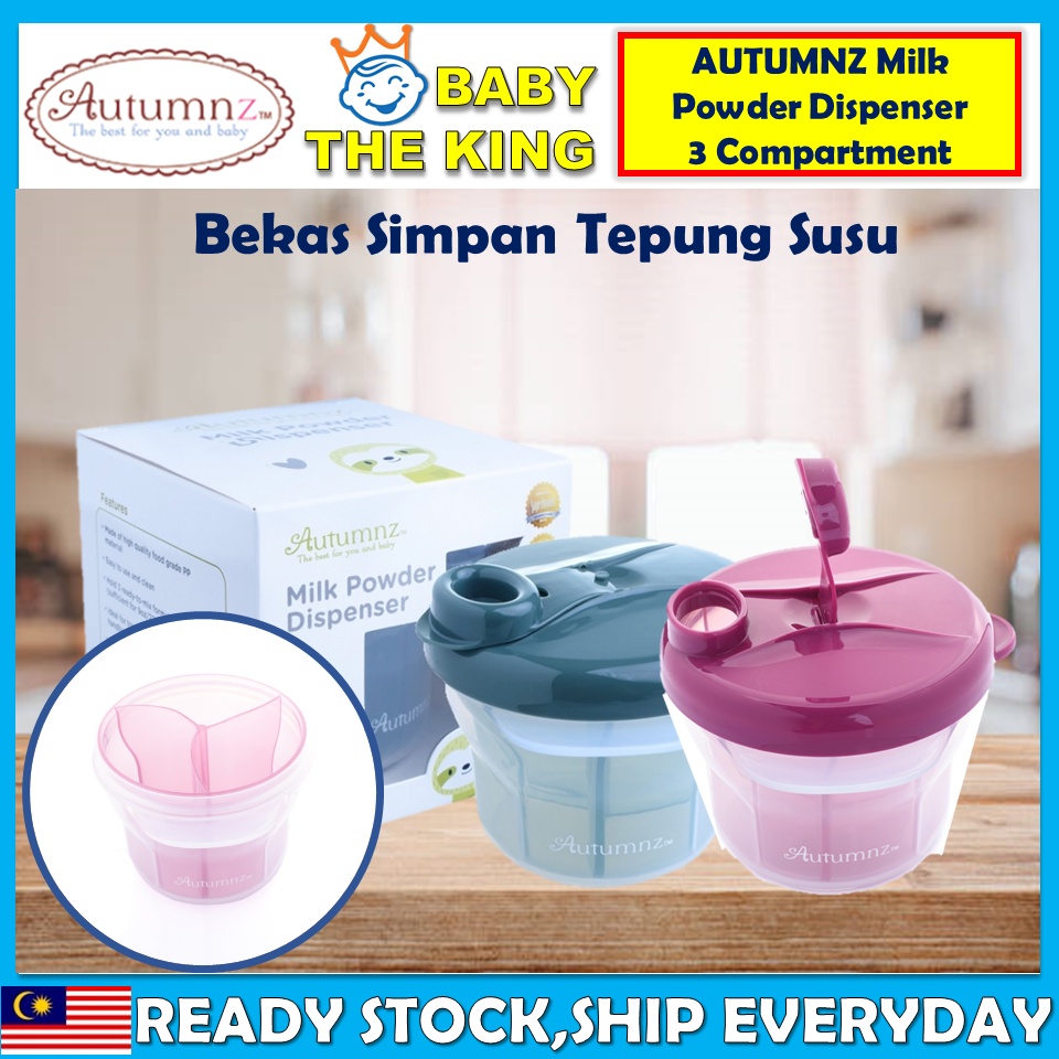 [Bekas Simpan Tepung Susu 3 compartments] Autumnz Milk Powder Dispenser ...